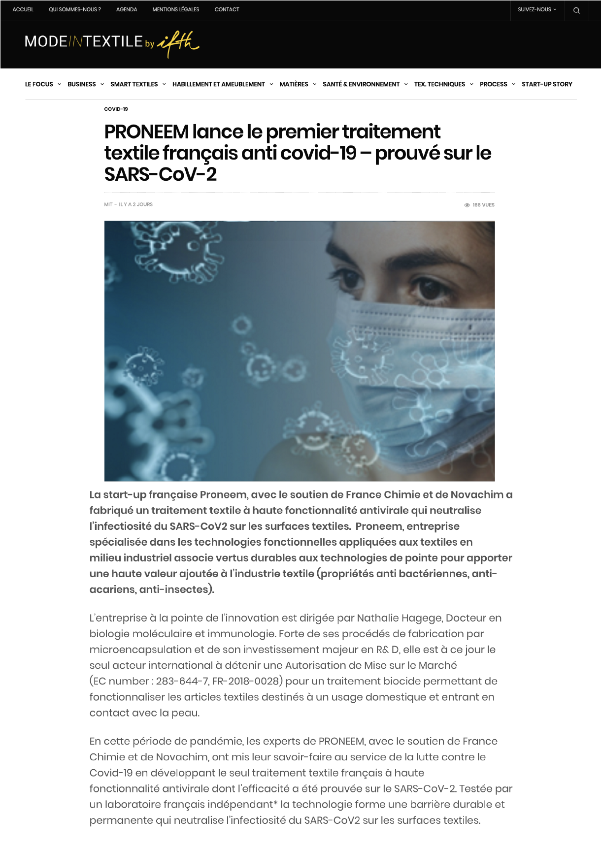 IFTH : Mode in Textile - 2020-06 - Proneem